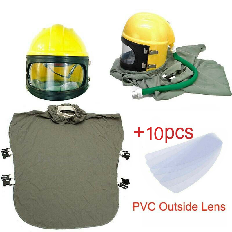 US AIR Supplied Safety Sandblast Helmet Sandblaster Sandblasting Hood ...