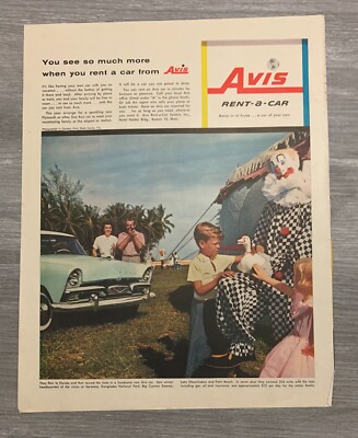 1956 AVIS RENT-A-CAR 10.5x13.5" Automotive PRINT AD You See So Much ...