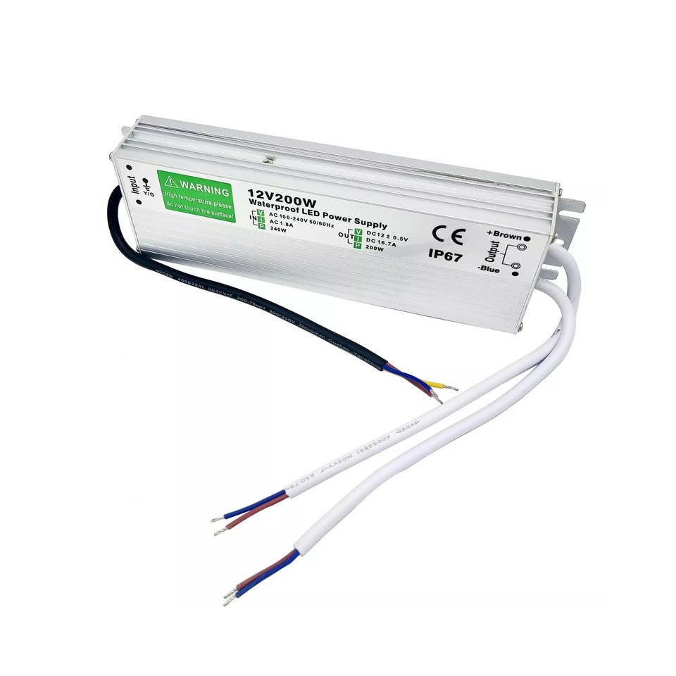 IP67 Waterproof Power Supply PSU AC 240V -DC 12V Transformer LED Driver ...