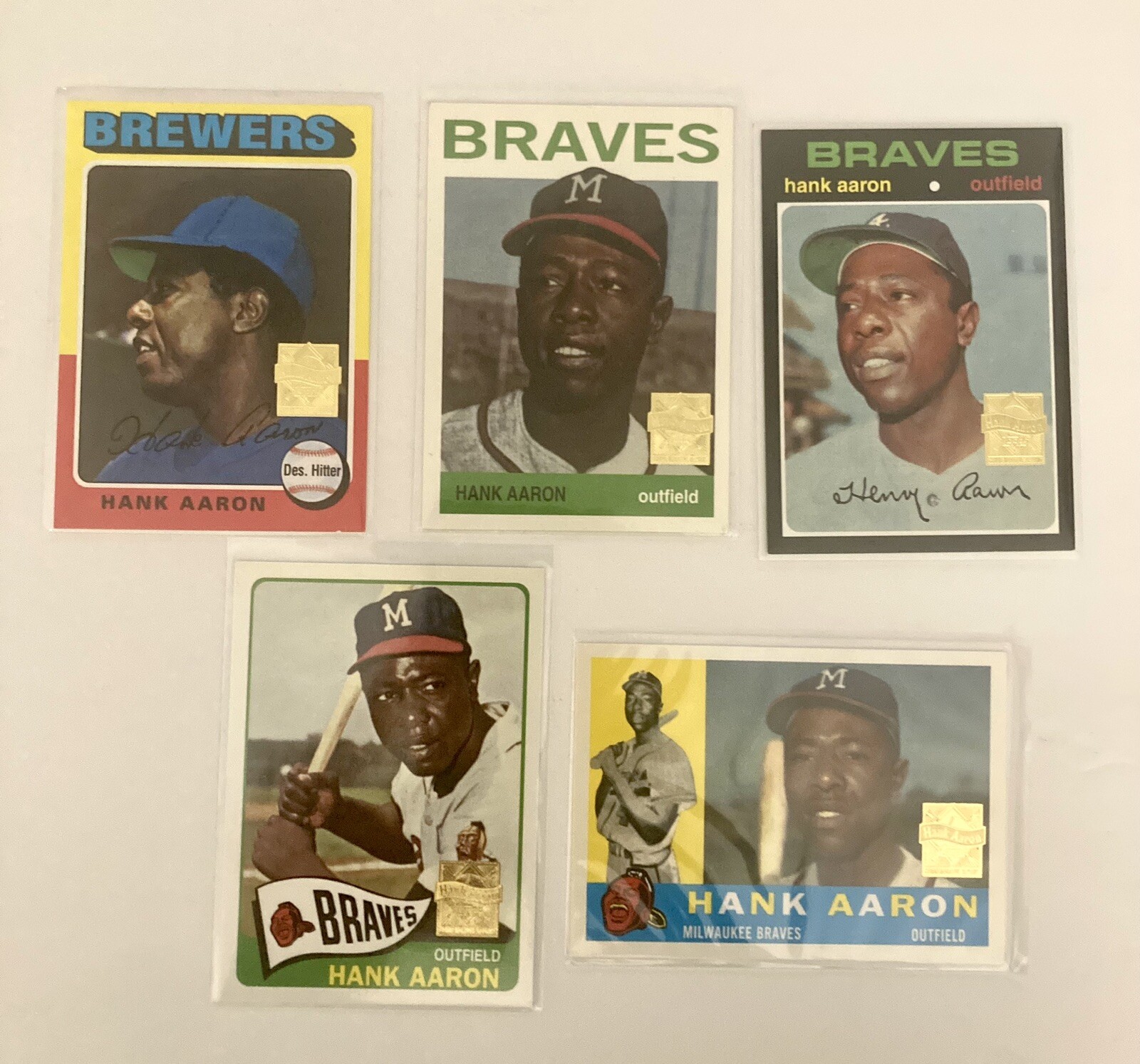 2000 Topps Baseball Hank Aaron 5 Card Commemorative Reprint Lot | eBay