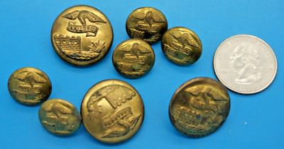 8 U.S. ARMY CORPS of ENGINEERS BRASS & GILT BUTTONS - VINTAGE ORIGINALS ...