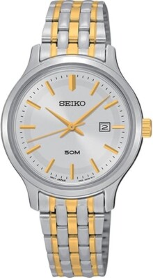 Seiko Essential Silver Dial Two-tone Stainless Steel Quartz Ladies ...