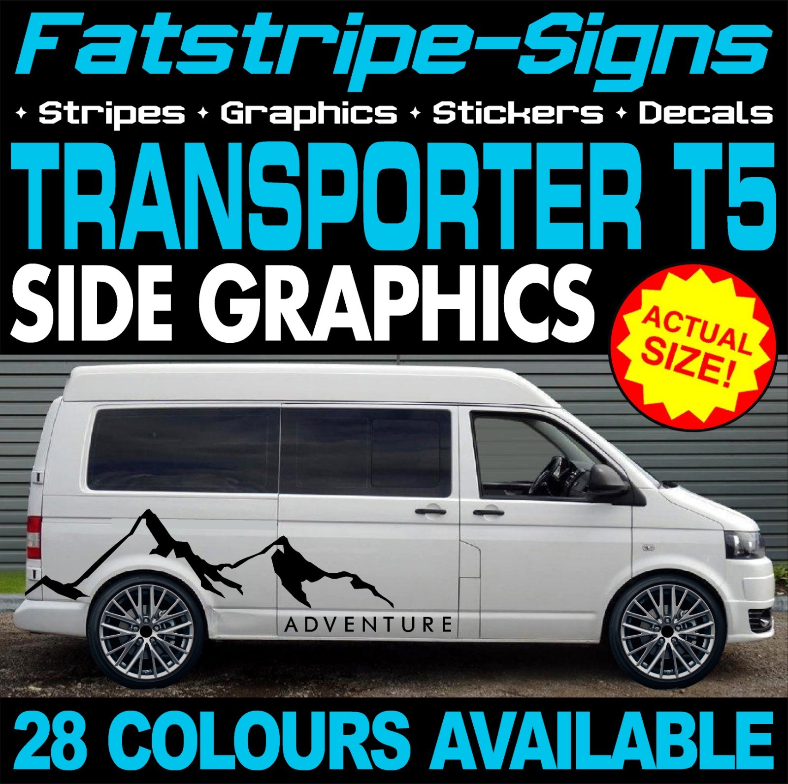 to fit VW TRANSPORTER T5 GRAPHICS STICKERS STRIPES DECALS DAY VAN ...