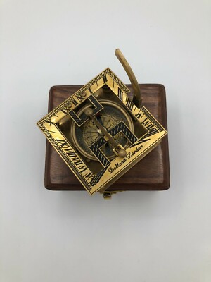 Square Sundial With Wooden Box | eBay