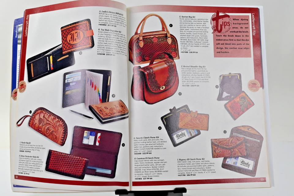 Vintage Tandy Leather Catalog Tools Stamps Kits Belts Conchos Patterns ...