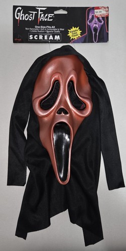 Scream Ghost Face Vintage Halloween Mask 1997 Easter Fun World Metallic ...