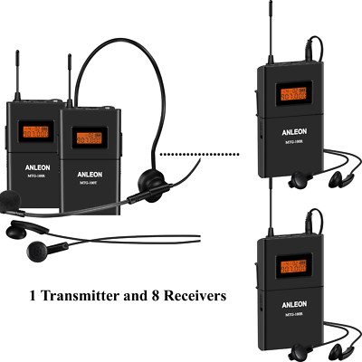 Wireless Headset Microphone Tour Guide System Church Translation 8 ...