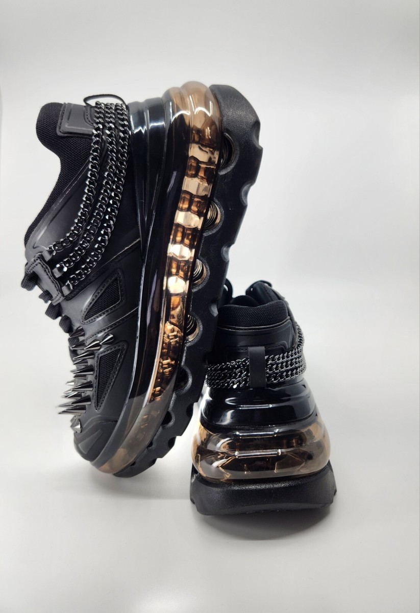 Bump'Air Gothic Shoes 53045 Black Spike Stud Chain Chunky Bump'Air Gothic Shoes 53045 Black Spike Stud Chain Chunky