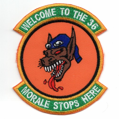 4" AIR FORCE 36FS MORALE STOPS HERE ORG GREEN KOREA EMBROIDERED JACKET ...
