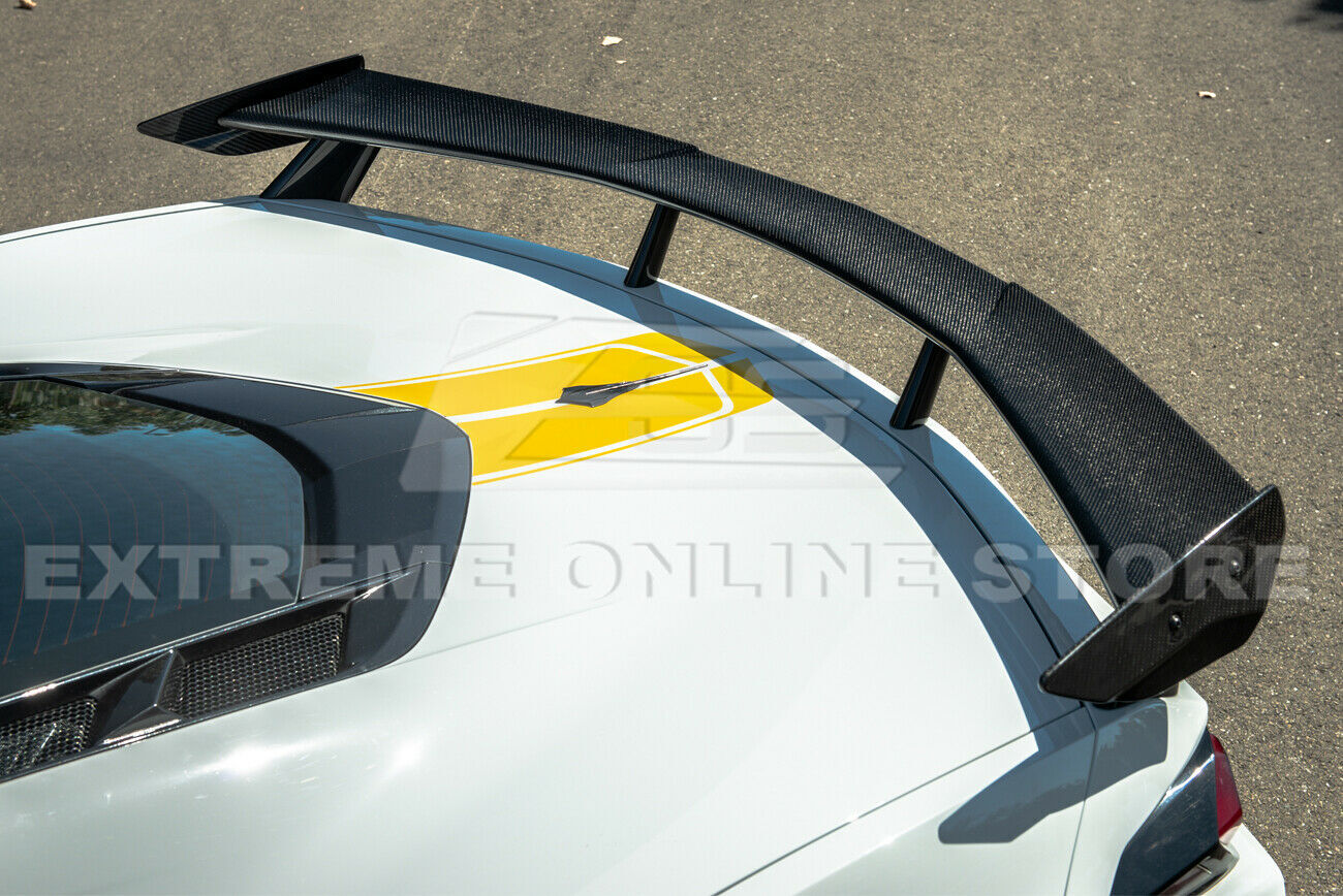 EOS GM Carbon Fiber High Rear Trunk Spoiler Wing For Corvette C8 20-Up ...