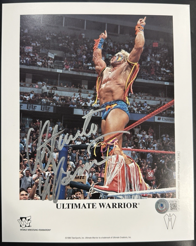 WWF / WWE Ultimate Warrior Autographed Original P-340 Promo Photo BAS ...
