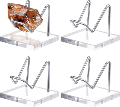 4pcs Acrylic Display Holder Easel Stand Rack Support for Specimen ...