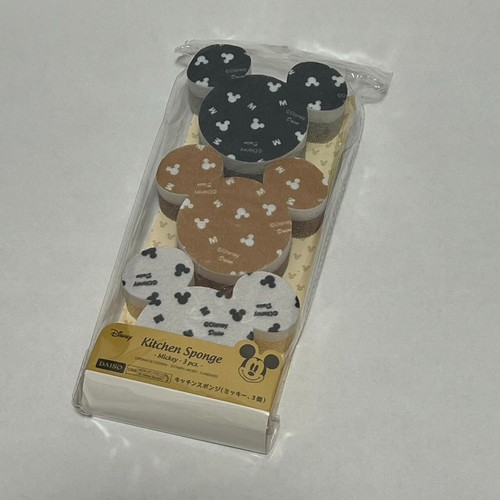 Daiso Disney Mickey Mouse Kitchen Sponge set of 3 Mouse ears dish ...