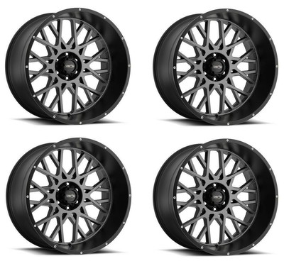 Set 4 20" Vision 412 Rocker Anthracite Satin Black Lip Wheels 20x12 ...