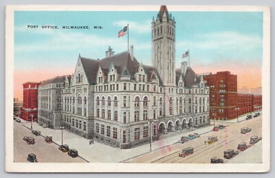 Post Office Aerial View Milwaukee Wisconsin White Border Postcard | eBay