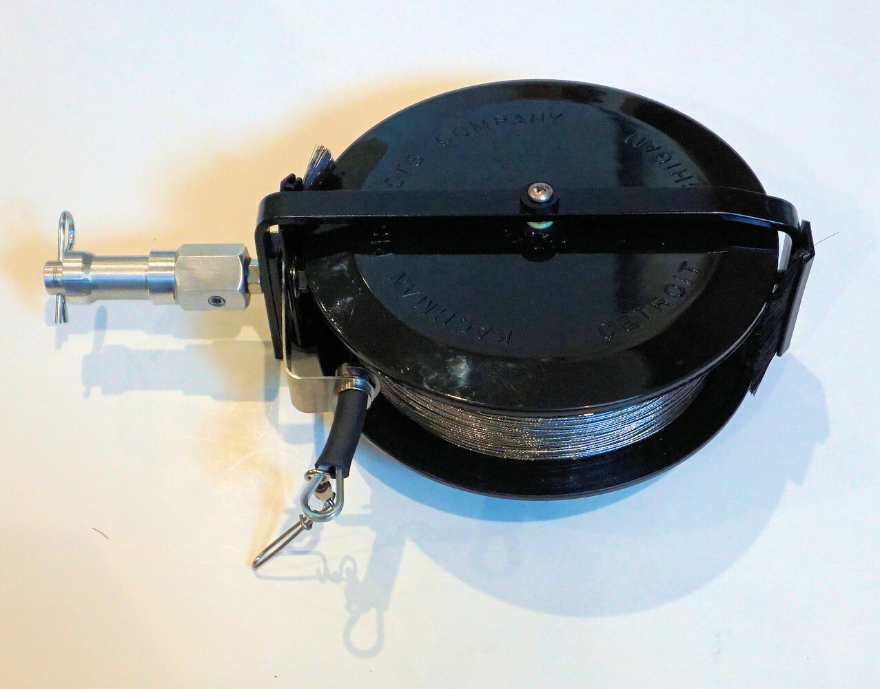 Riviera Hand Line Trolling Reel, Black with 200 ft 60# Coated Wire # ...