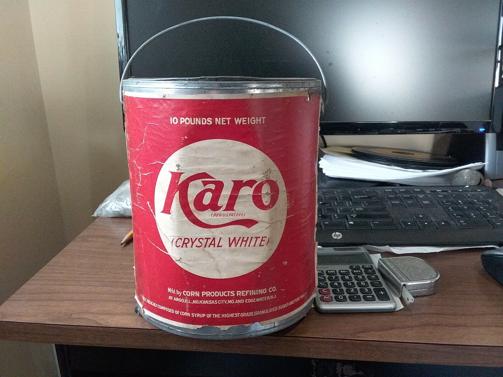 Antique Vintage Karo Crystal Light Tin Can 1 Gallon 10 Pounds Syrup ...