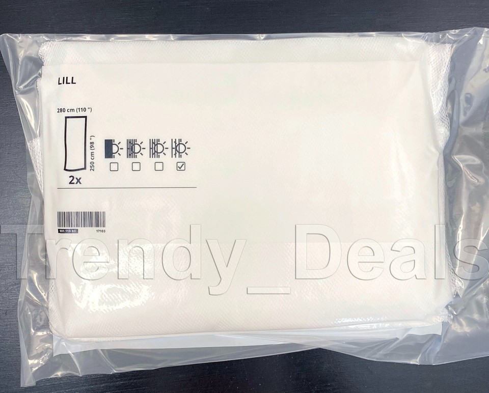Ikea LILL Sheer Mesh White Canopy Drapes Curtains 2 Panels (1 Pair) 110 ...