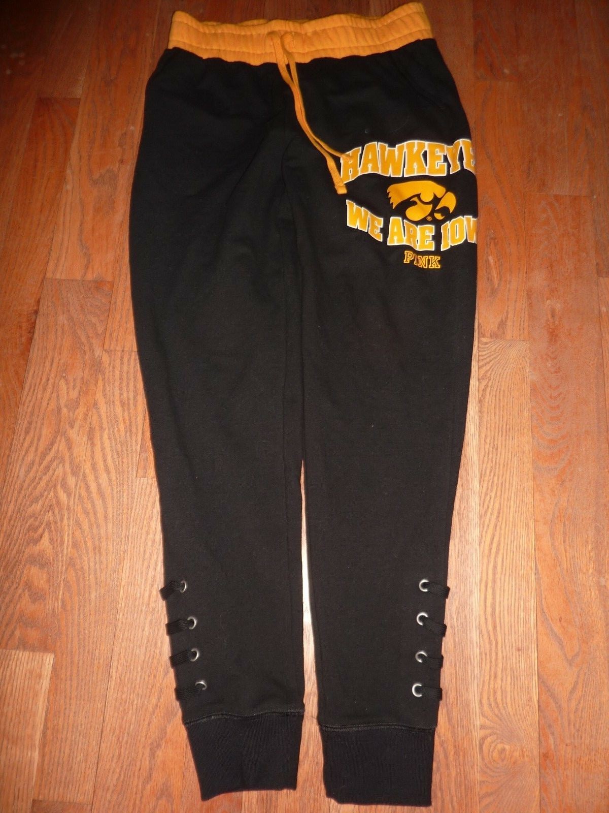 VICTORIAS SECRET PINK APPLIQUE "PINK" IOWA "HAWKEYES" SWEATPANTS NWT | eBay