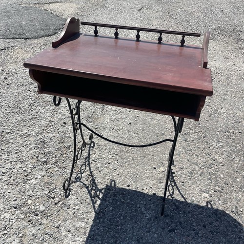 Antique School Desk industrial Metal Childs Table wood top Vintage ...