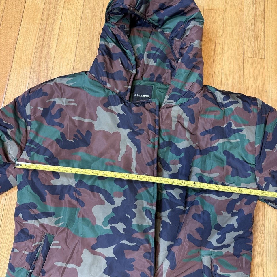 Fashion Nova Lilith Camo Maxi Puffer Coat Hooded Longline Jacket ...