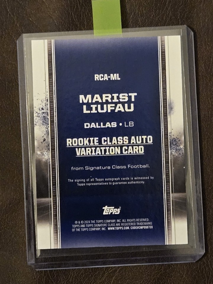 2024 Topps Signature Class Rookie Class Autographs Marist Liufau Green ...
