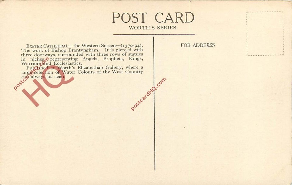 Picture Postcard>>Exeter Cathedral, the Western Screen | eBay