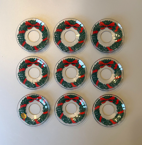 9 Swedish Crystal Candle Rings Wax Drip Catcher Formglas Bobeches ...