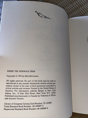 Where The Sidewalk Ends Shel Silverstein 1974 First Edition With Dust ...