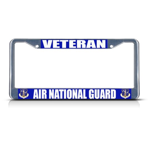 VETERAN AIR NATIONAL GUARD Chrome Heavy Metal License Plate Frame Tag ...