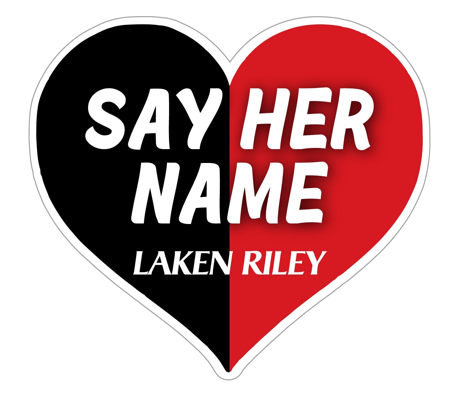 Say Her Name Laken Riley Tribute Heart MTG Sticker Decal | eBay