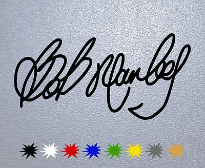 STICKER PEGATINA DECAL VINYL Bob Marley Signature | eBay
