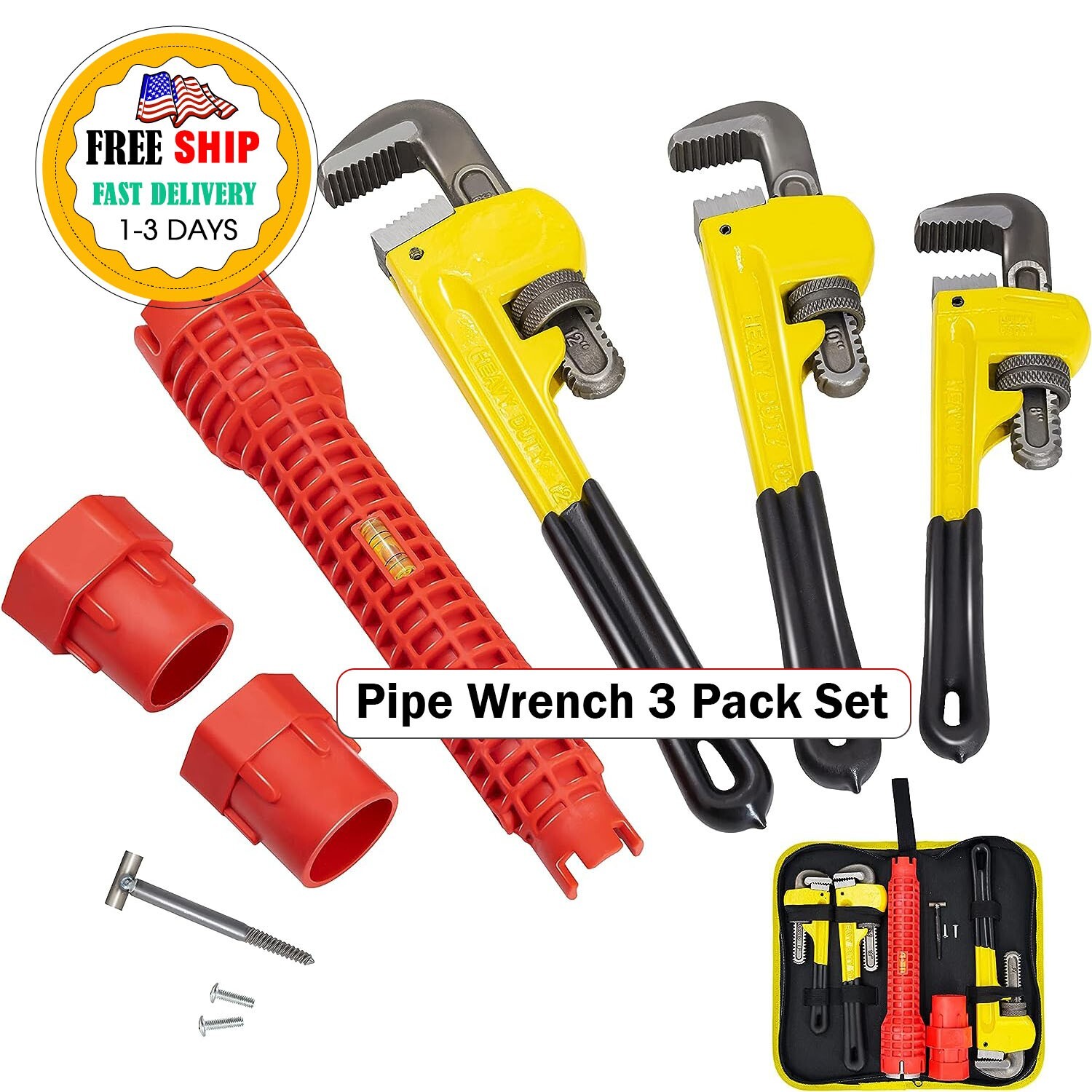 Herramientas de Plomeria para Plomero Llave Tubo Set Llaves 8" 10" 12 ...