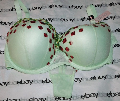 NEW Victoria's Secret Dream Angels Demi Bra Floral 38DDD & Thong Panty ...