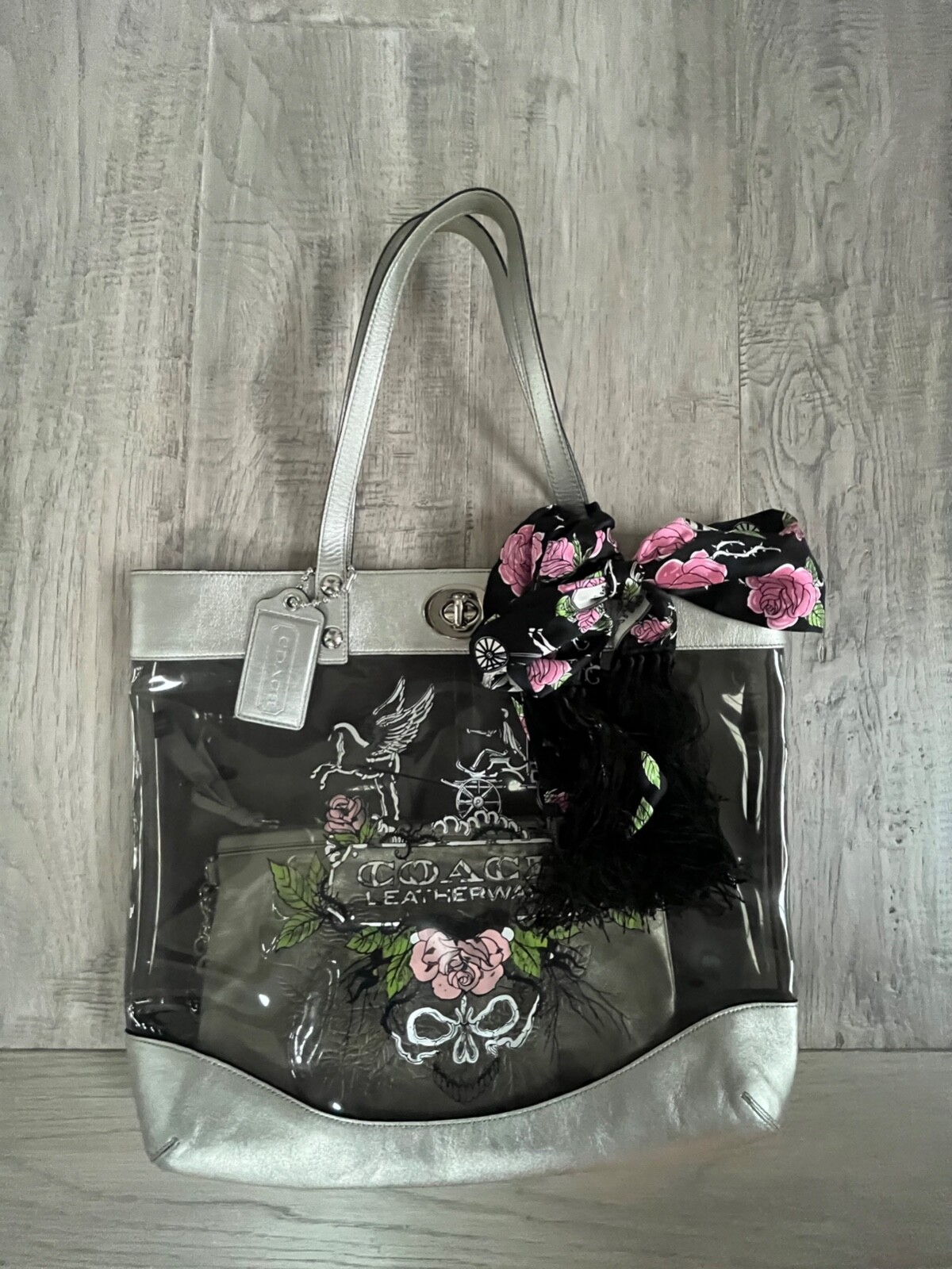 RARE LIMITED EDITION COACH PVC MAGAZINE TATTOO TOTE 1… - Gem