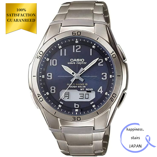 CASIO WAVE CEPTOR WVA-M640TD-2AJF Titanium Radio Solar Men's Watch Blue ...