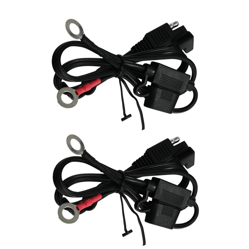2Pcs Quick Connect Battery Cable Ring Terminal Harness Fused Charger ...