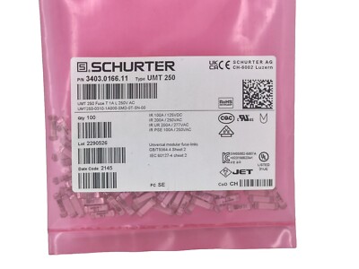 *1 Bag of 100* Schurter 3403.0166.11 UMT250 Series 125V 1A Non ...