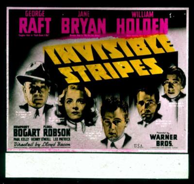 Invisible Stripes, 1939, Movie Glass Slide, George Raft, Humphrey ...