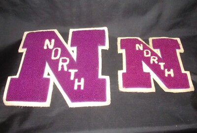 2 LETTERMEN N NORTH LETTER Purple NORTHWESTERN Vintage Chenille Varsity ...