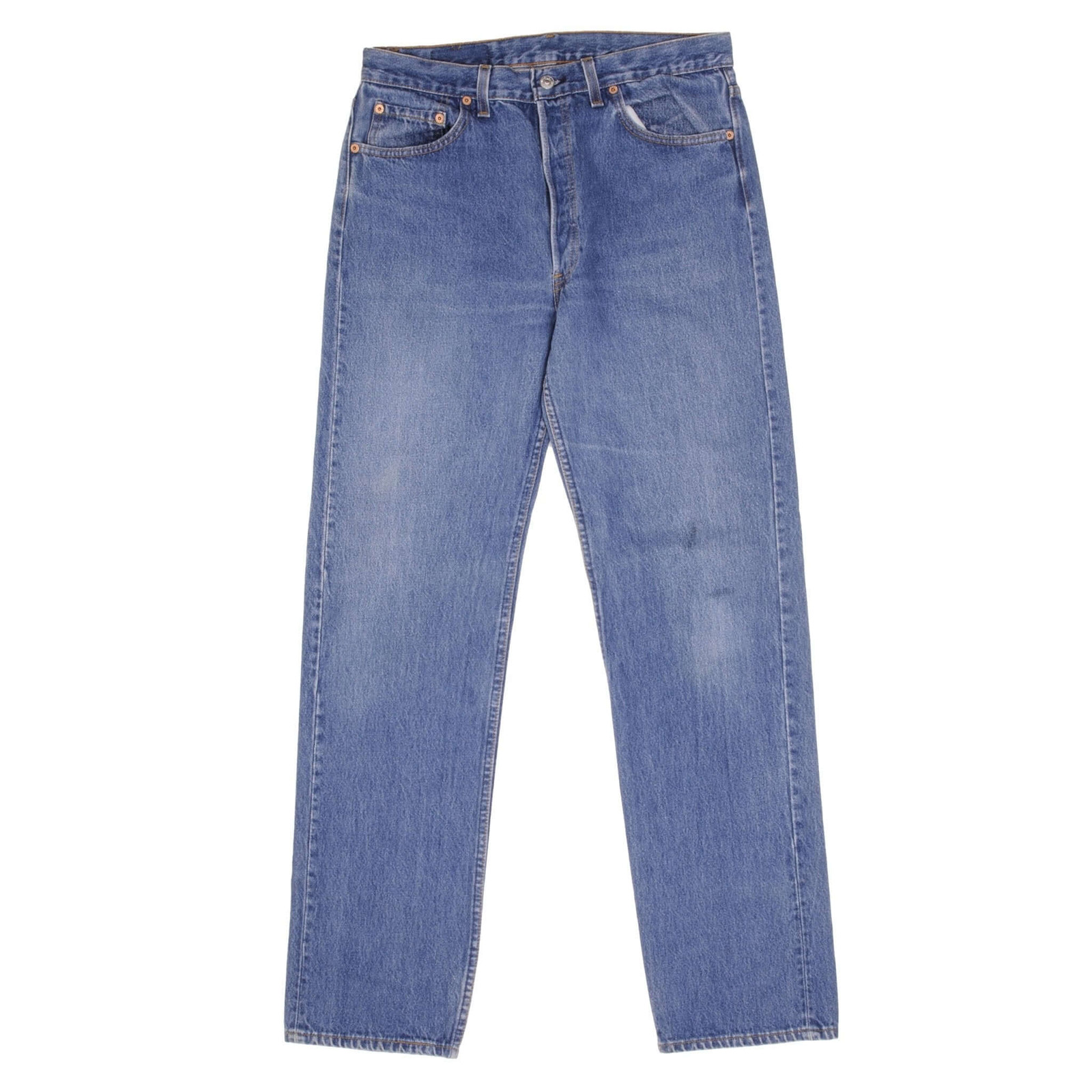 VINTAGE LEVIS 501 JEANS INDIGO 1980S SIZE W34 L34 MAD… - Gem