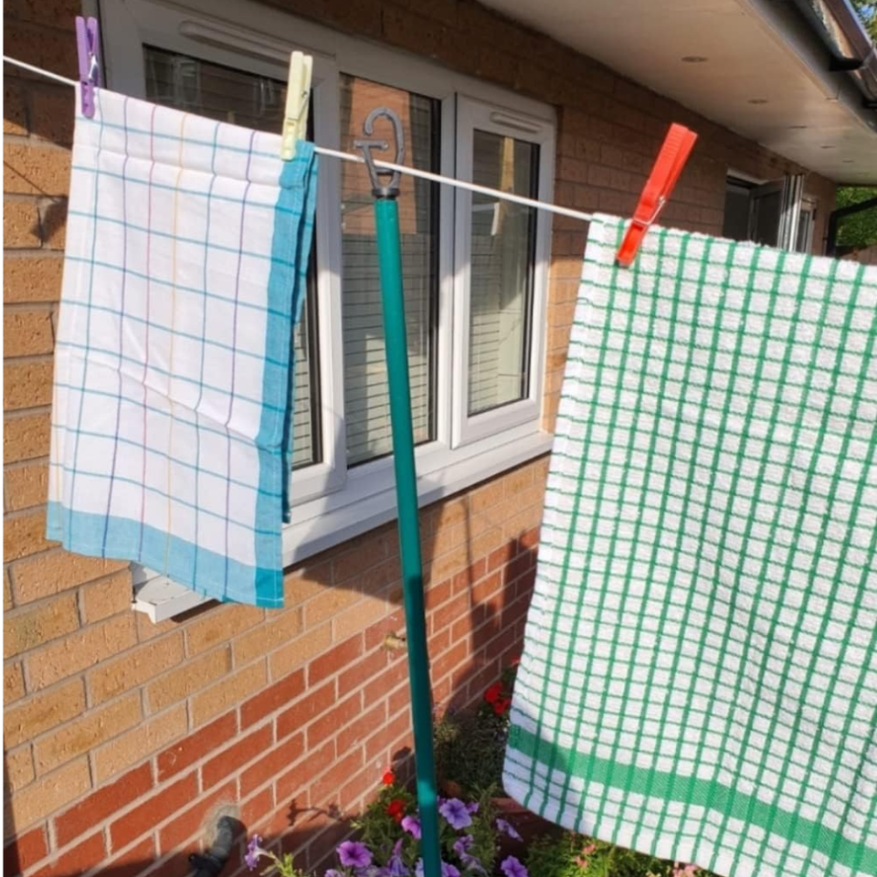 Extendable Prop Line Heavy Duty Clothes Washing Pole 2.4m Outdoor Line ...