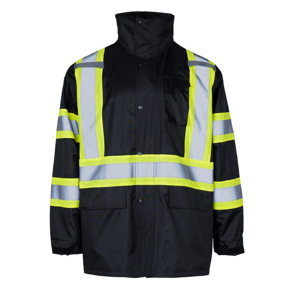 Safety Rain Jacket Reflective Two Tone with X on back Jorestech | eBay