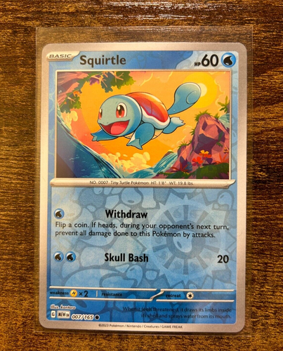 Squirtle 007/165 Scarlet & Violet 151 Reverse Holo Starter Pokémon TCG ...