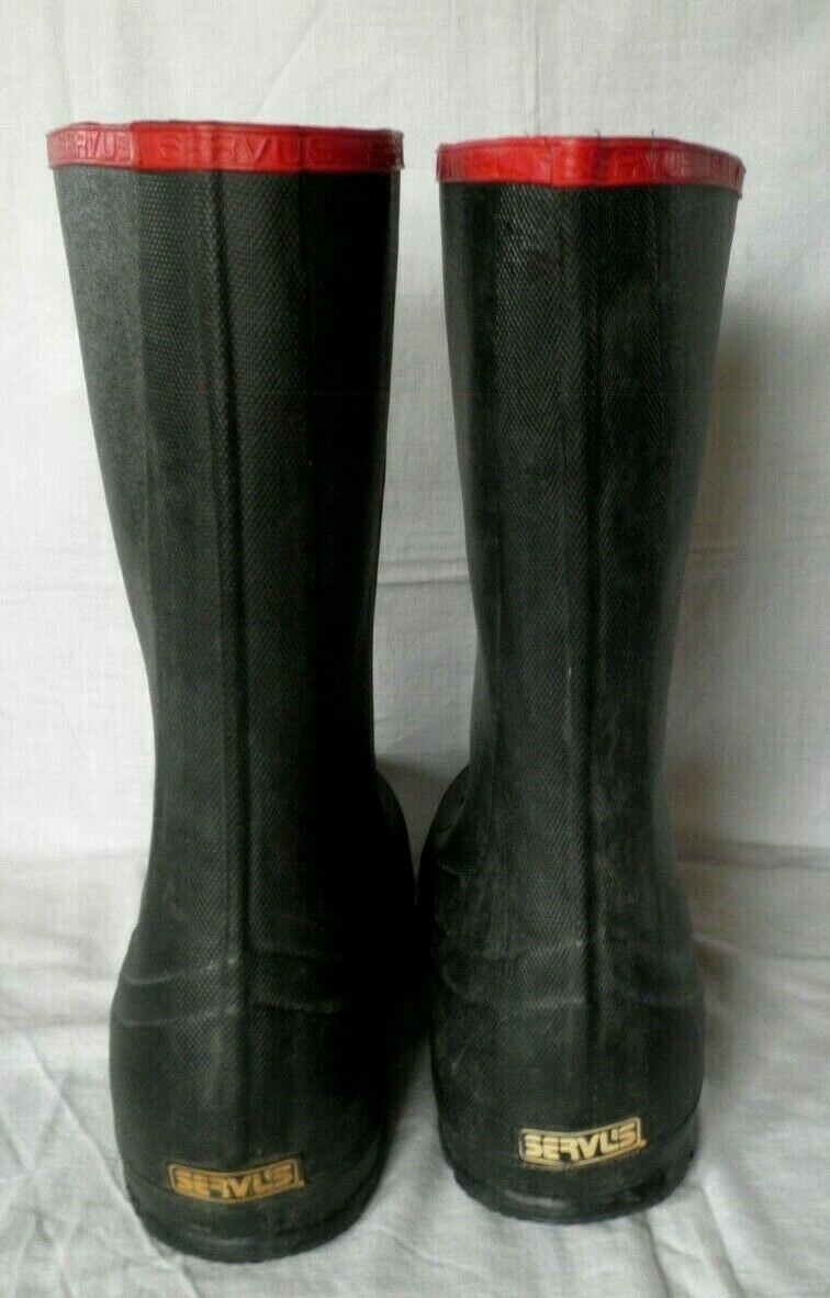 MEN'S SERVUS 5-BUCKLE BLACK RUBBER OVERSHOES SIZE 8 14 1/2" TALL | eBay
