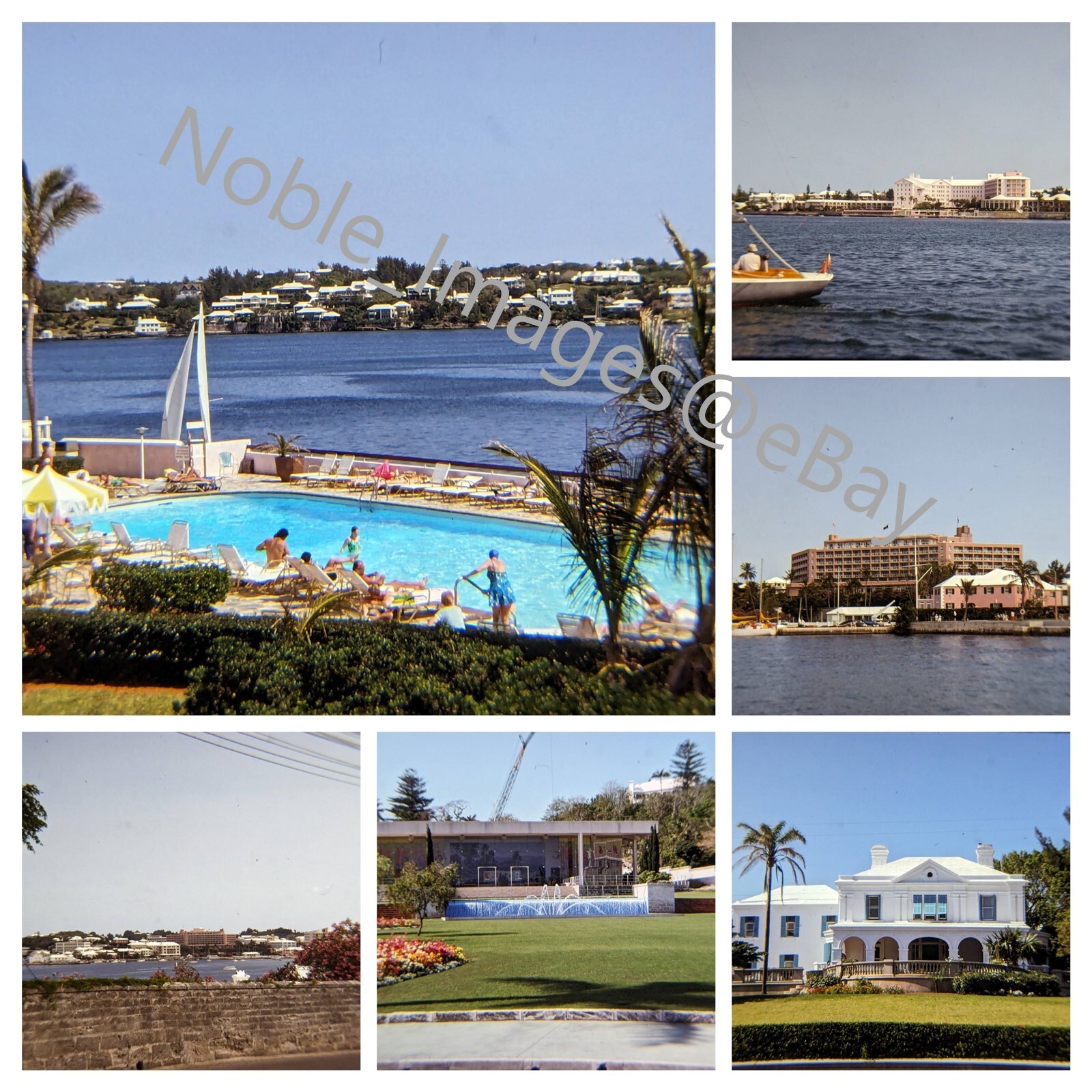 1977 Boating, Vacation, Pool, Homes, Landscape Bermuda 9-Kodachrome ...