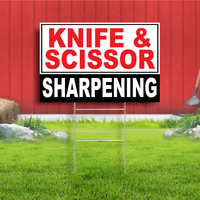 Knife And Scissor Sharpening Coroplast Sign Plastic Indoor Outdoor Y | eBay