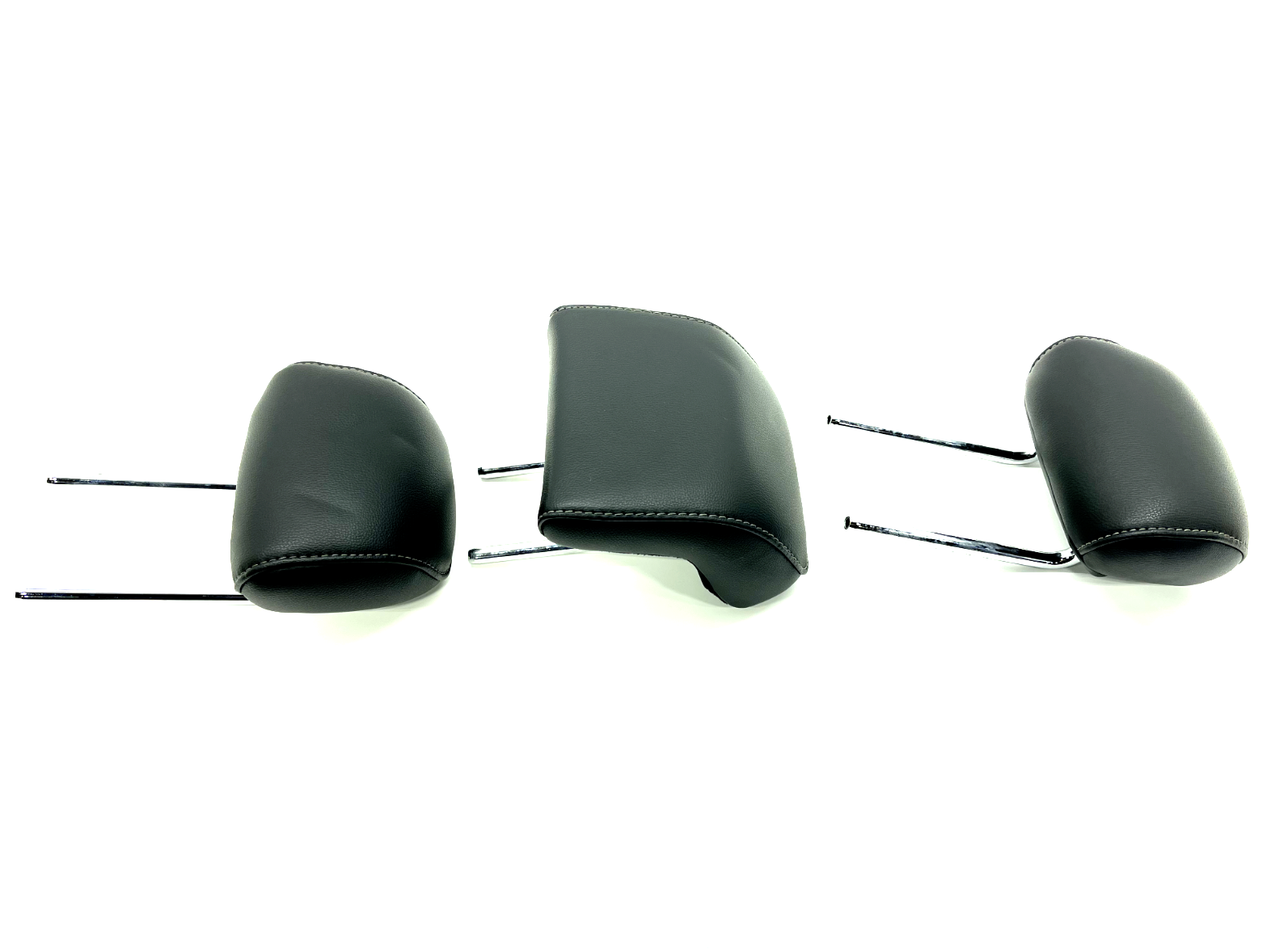 2013-2015 FORD FUSION REAR SEAT HEADREST BLACK LEATHER SET OF 3 OEM ...