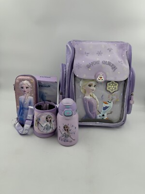 Disney Frozen Snow Queen Elsa 15" School Travel Backpack Water Bottle ...