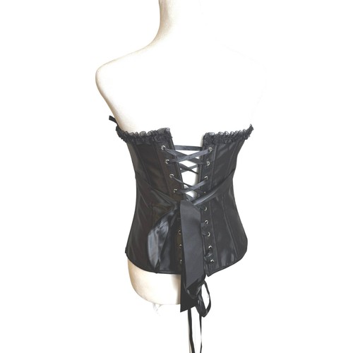 Adore Me Black Corset Lingerie Lace Up Bustier Ribbon M | eBay